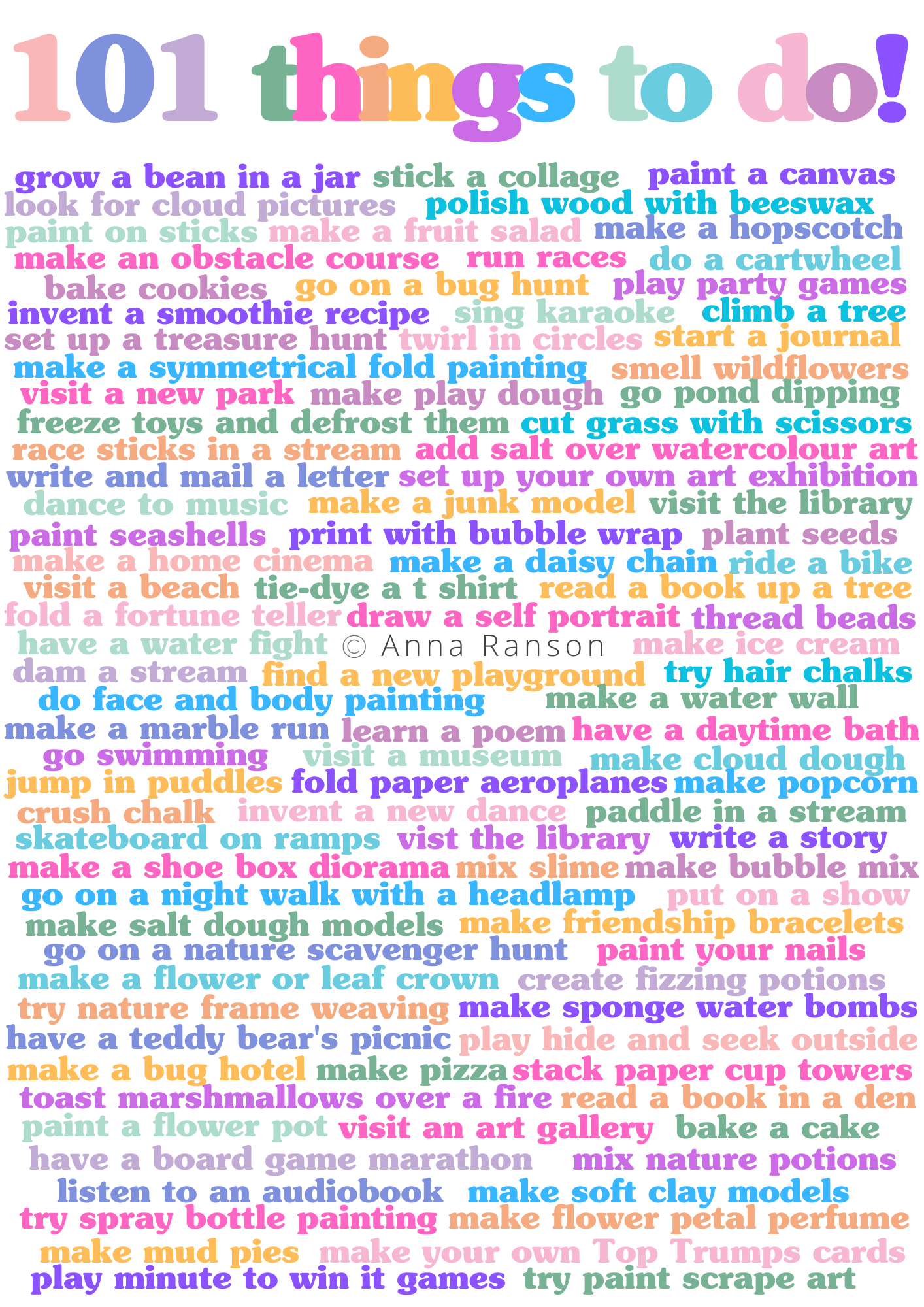 101 Things to Do Poster